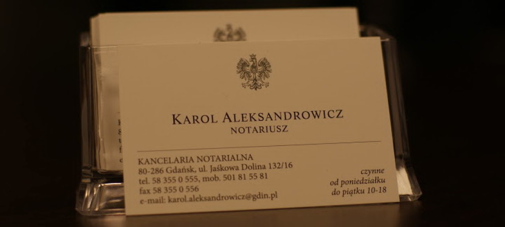 Karol Aleksandrowicz Notariusz | Gdańsk, Jaśkowa Dolina 132/16, Skwer ...